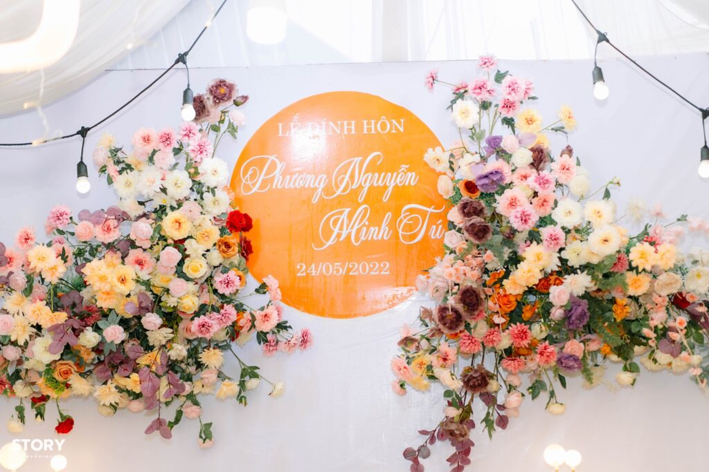 Trang Trí Gia Tiên-Tone Cam Đỏ - Traucauwedding