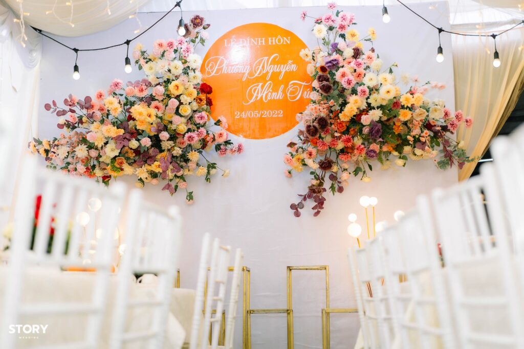 Trang Trí Gia Tiên-Tone Cam Đỏ - Traucauwedding